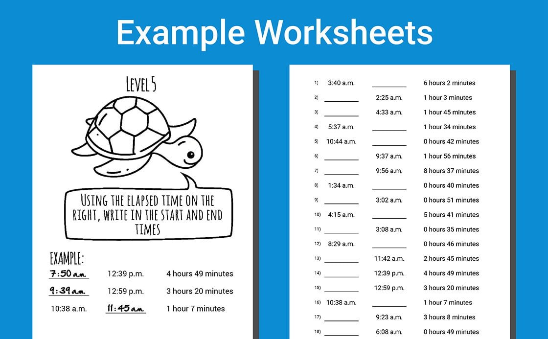 Elapsed Time Workbook - Time Learning for Kids Ages 7-8