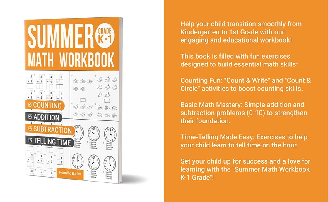 Summer Math Workbook for Future 1st Graders